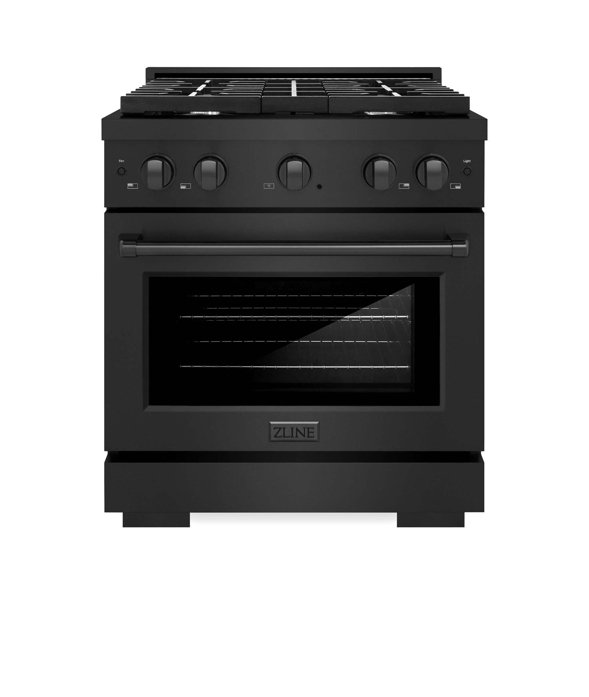 ZLINE 30 In. Freestanding Gas Range in Black Stainless Steel (SGRB-30 ...