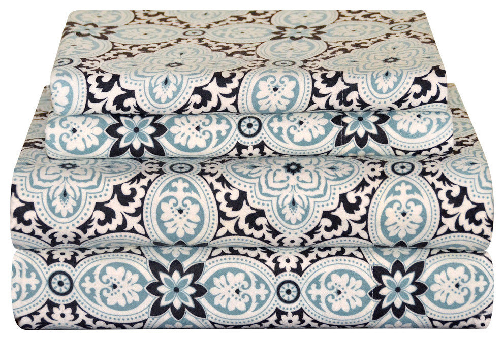 Pointehaven 170 Flannel Sheet Set, Cal King - Contemporary - Sheet And ...