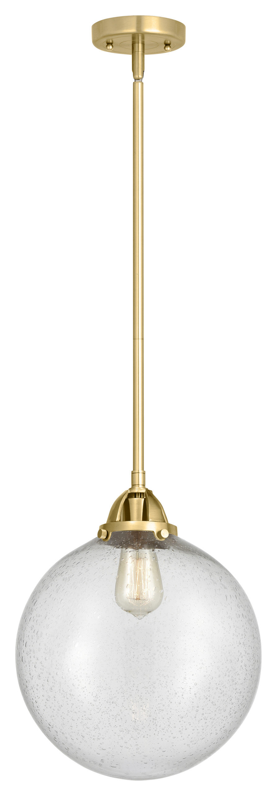 Innovations 288-1S-SG-G204-12 Beacon 1 Light 12" Mini Pendant, Satin ...