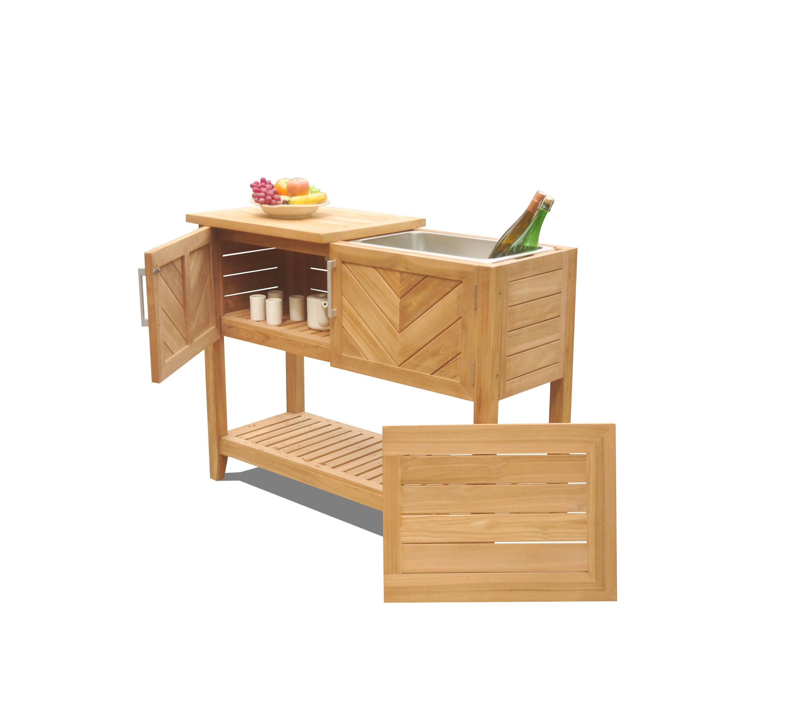 Ventura Teak Console Table - Outdoor, Bar, Patio Serving Area Ample ...