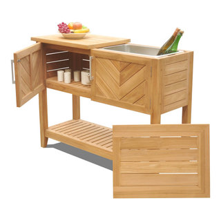 Ventura Teak Console Table - Outdoor, Bar, Patio Serving Area Ample ...