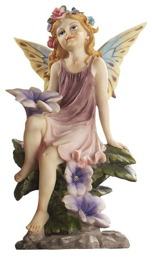 Classy Pixie Garden Fairy Sculpture - Traditional - Garden Statues And ...