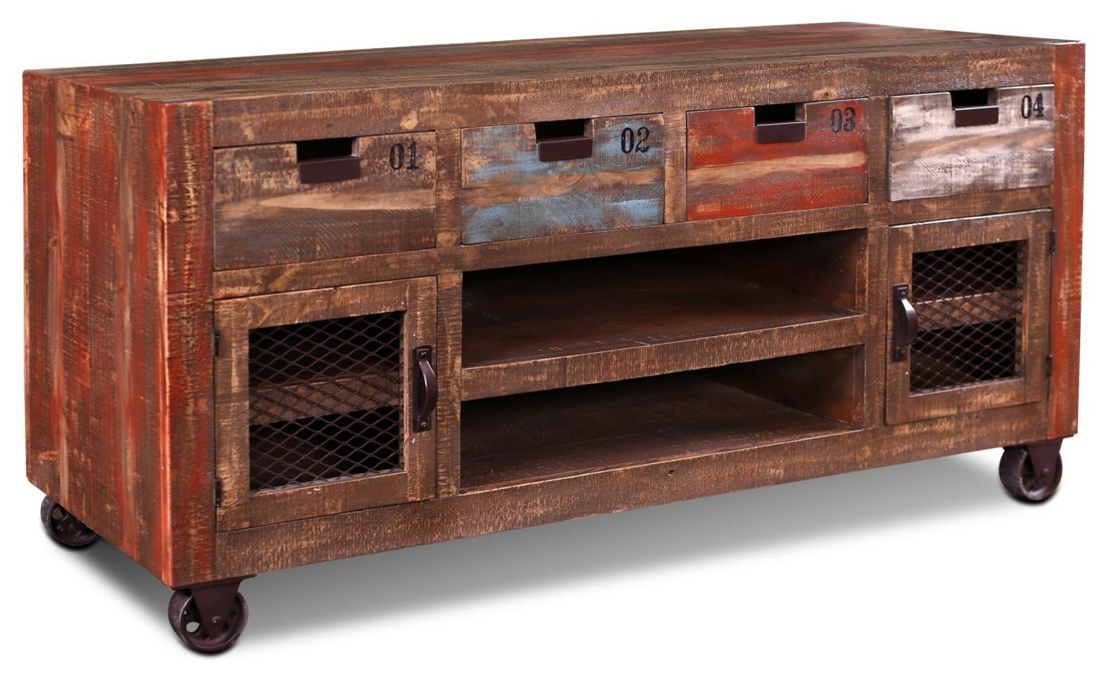 Bayview 65 inch Multi-Color TV Stand - Industrial - Entertainment ...