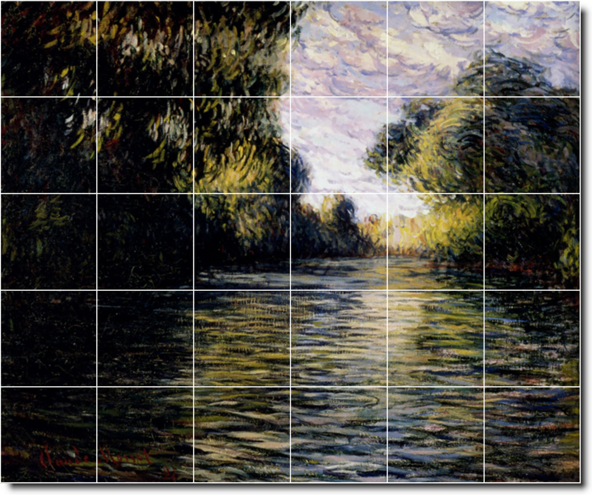 Claude Monet Country Painting Ceramic Tile Mural #85, 48" Wide x 40 ...