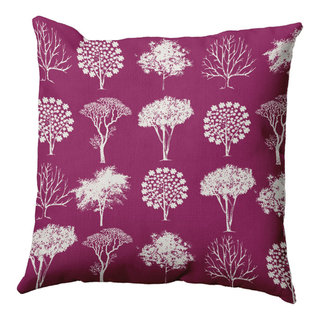 16" x 16" Field of Trees Decorative Throw Pillow, Autumn Blue, 16"x16 ...