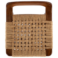 Luna 30 in. Seat Height Wood and Jute Woven Low Back Counter Stool ...