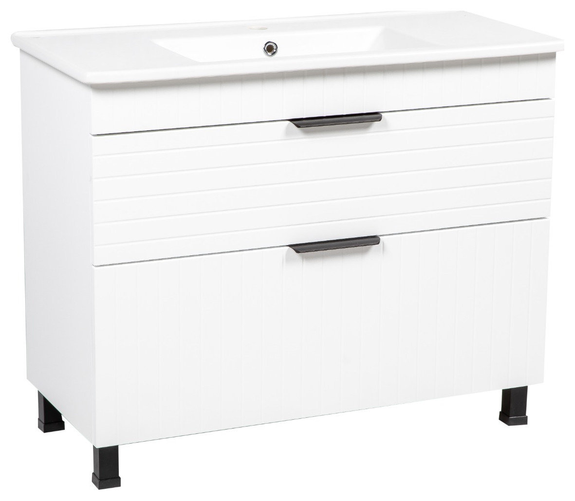Modern Free Standing Bathroom Vanity | Trevi White Matte 26", 40 ...
