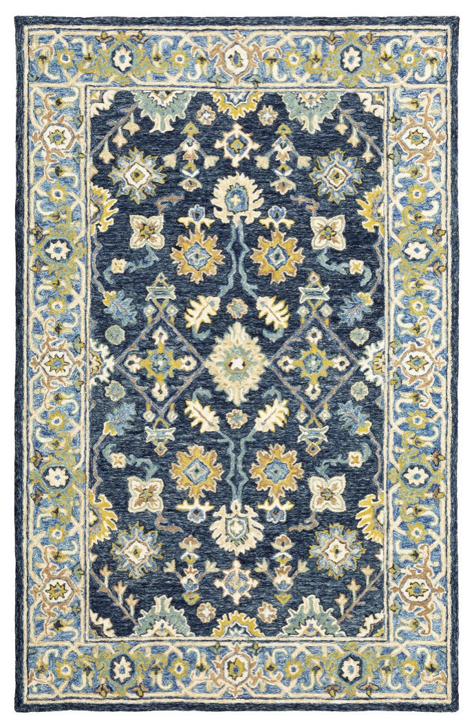 8'X10' Navy And Blue Bohemian Rug - Mediterranean - Area Rugs - by Ami ...