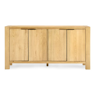 Parsons Four Door Sideboard, Natural - Transitional - Buffets And Sideboards - by Kosas | Houzz