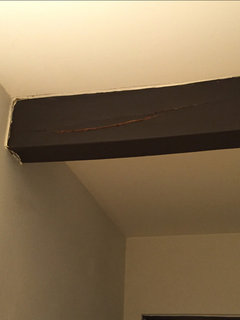 Help! See a huge crack in a roof beam and possible water damage | Houzz ...