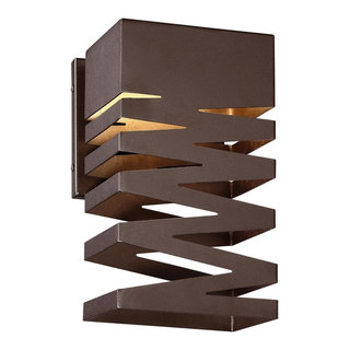 Rizer 9.75" 14W 1 LED Wall Sconce Sand Bronze Clear/White Glass ...