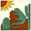 Tierra y Fuego Handmade Ceramic Tile, 4.25x4.25" Iguana, Box of 45 ...