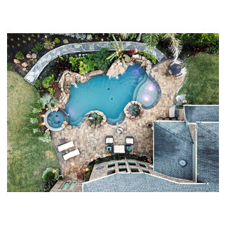 Custom Lagoon Pool and Landscaping - Traditional - Pool - Houston - by ...