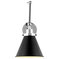 Wellfleet Double Arm Cone Task Sconce, Midnight Black and Polished ...