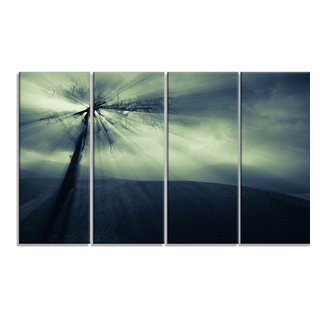 "Lifeless Tree in The Mysterious Land" Modern Wall Art, 48"x28" 4 Panel ...