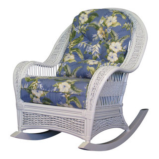 Regatta Rocker in White, Fruit Punch Fabric - Tropical - Rocking Chairs ...