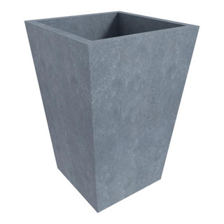 Serene Series Poly Stone Square Planter in Aged Concrete 11x11, 15 High ...