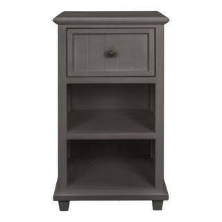Vintage Gray Drawer Side Table 13"Wx30"H16"D - Transitional - Side ...
