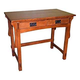 Crafters and Weavers Arts and Crafts Wood Library Table in Cherry ...