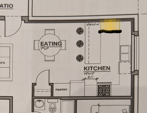 Wrap around kitchen counter and cabinets?