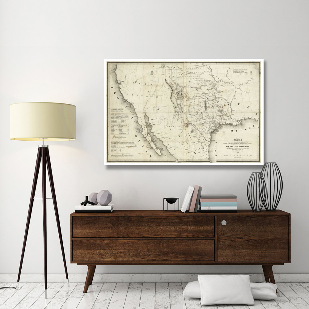 "Map of Texas and the countries adjacent, 1844" Paper Art, 20"x14", 62 ...