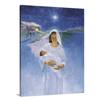 Mary With Jesus Wrapped Canvas Art Print, 16"x20" - Traditional ...