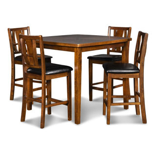 Furniture Dixon 5-Piece Counter Height Dining Set in Dark Espresso ...