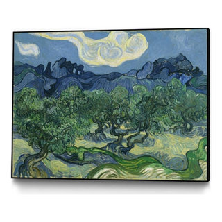 Giant Art Canvas 24x18 Olive Trees Framed in Multi-Color - Contemporary ...