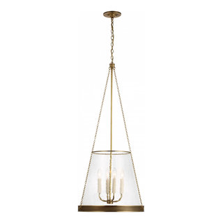 Reese Pendant, 4-Light, Soft Brass, Clear Restoration Glass, 20"W ...