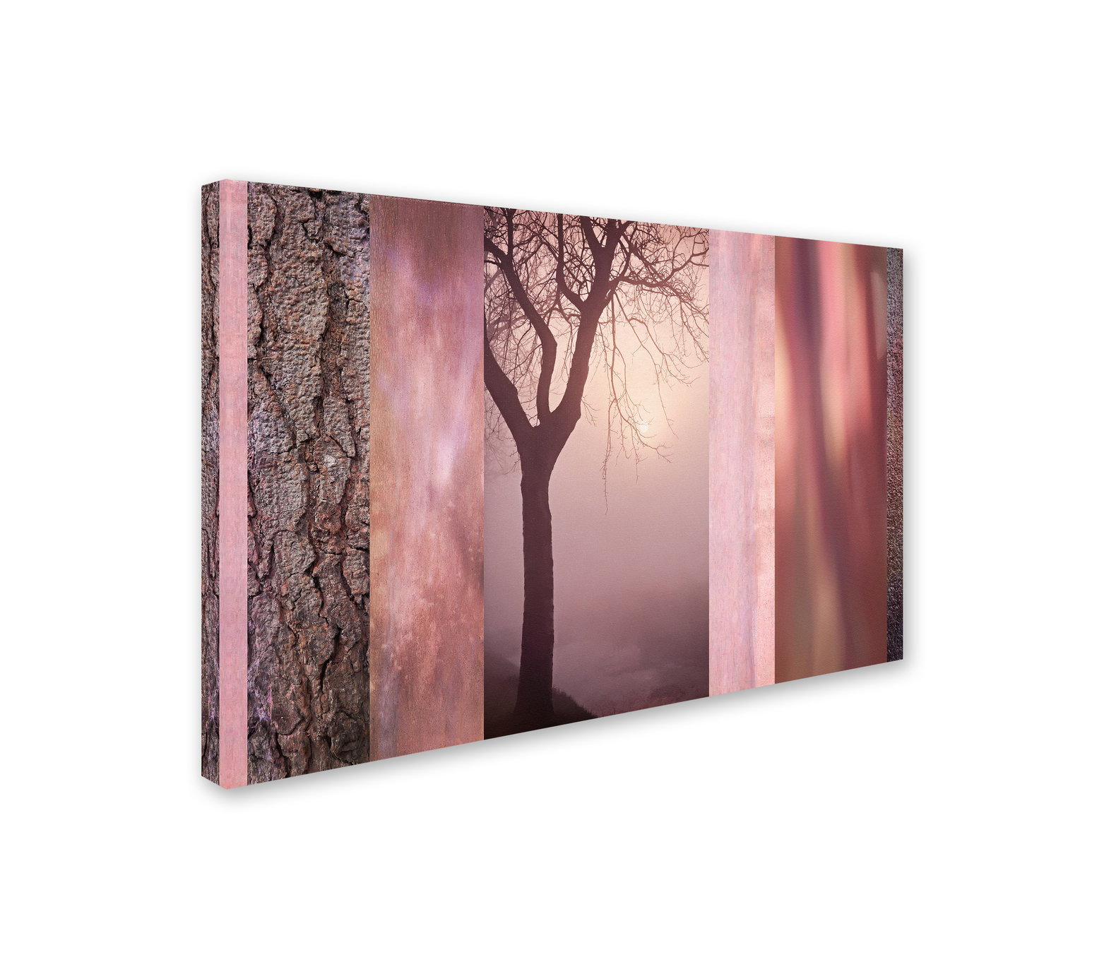 Cora Niele 'Pink Tree Collage' Canvas Art, 12"x19" - Contemporary ...