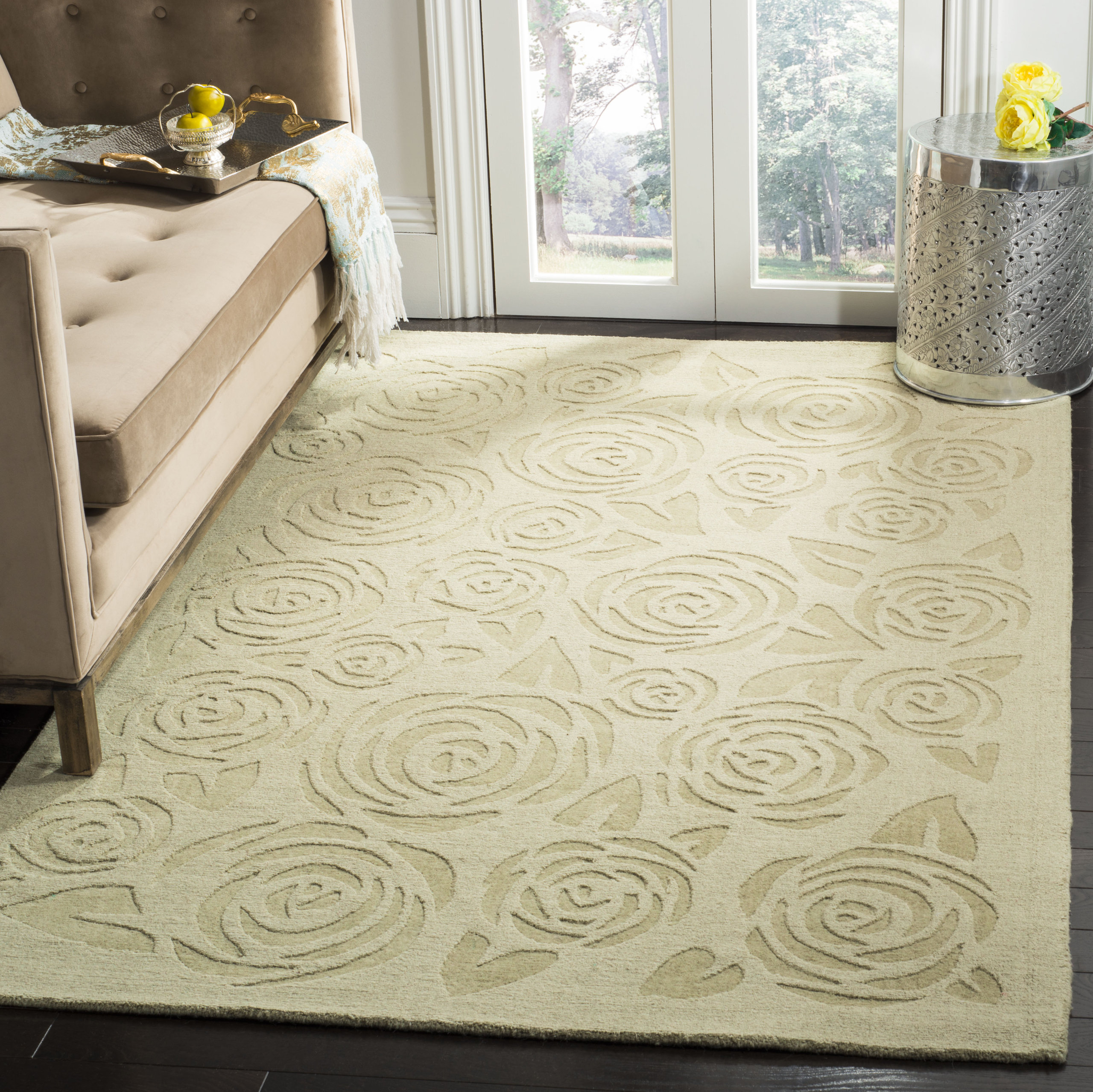 Safavieh Martha Stewart Block Print Rose Rug, Saguaro, 8'x10 ...