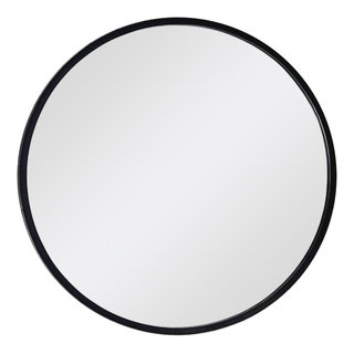 Jesse Black Framed Round 23.6" Wall Mirror - Transitional - Bathroom Mirrors - by Decor ...