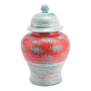 Modern Contemporary Decorative Vase Bottle Jar Decor, Coral, Ceramic ...