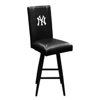 New York Yankees Swivel Bar Stool With Black Vinyl - Midcentury - Bar ...