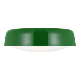 Draper 2-Light Flushmount Ceiling Light in Green, 15.880 - Contemporary ...