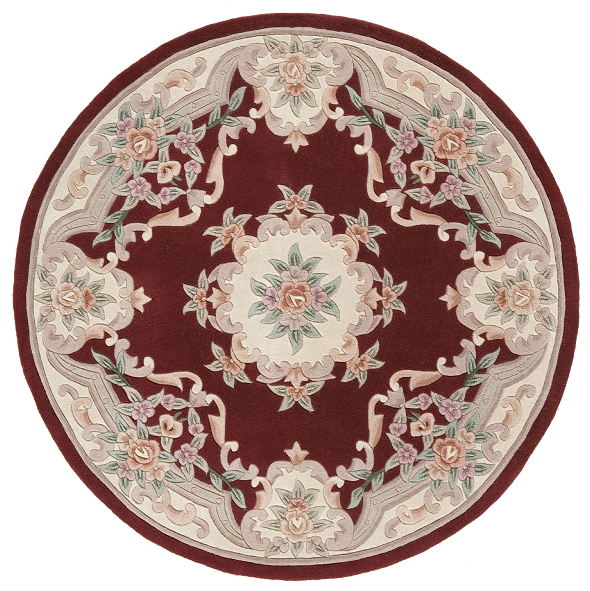 Rugs America New Aubusson 510-379 European Traditional Burgundy Rugs, 6 ...