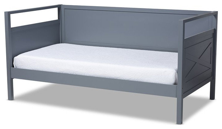 Bowery Hill Traditional Wood Twin Size Daybed with Inset Detailing in ...