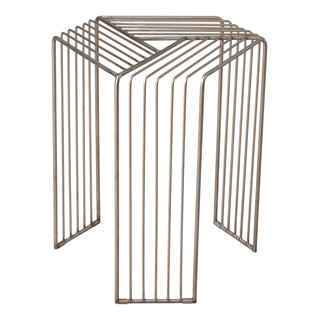 22 in. Hex 3 Leg Stainless Steel Accent Table - Contemporary - Outdoor ...