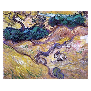 Vincent Van Gogh Field with Two Rabbits, 20"x25" Gallery Wrapped Canvas ...