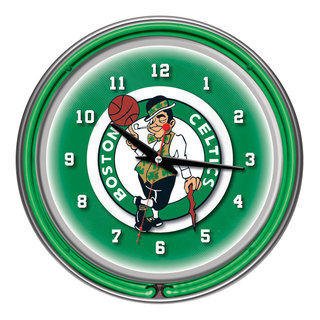 Atlanta Hawks NBA Chrome Double Ring Neon Clock - Contemporary - Wall ...