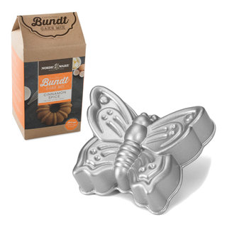 Nordic Ware Butterfly Cast Aluminum Cake Pan with Cinnamon Spice Cake ...