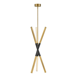 Lacquered Brass LED Pendant from the Rae Collection, 14.750 - Modern ...