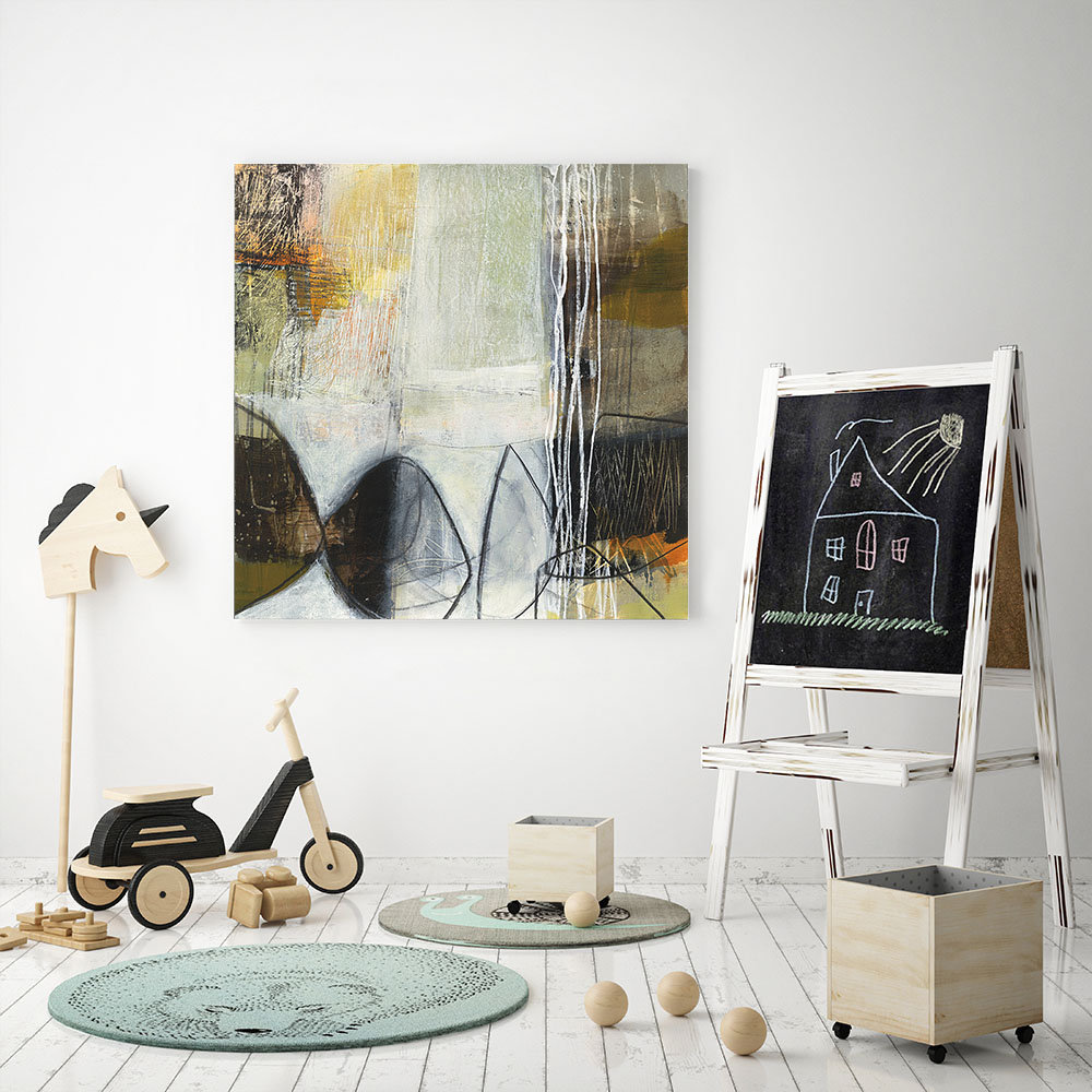 "Abstract Pebble I" Museum Mounted Canvas Print, 20"x20" - Contemporary ...