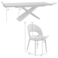 Milena Lucia 5 Piece Extendable Dining Set With Gray Fabric Chairs - Midcentury - Dining Sets ...