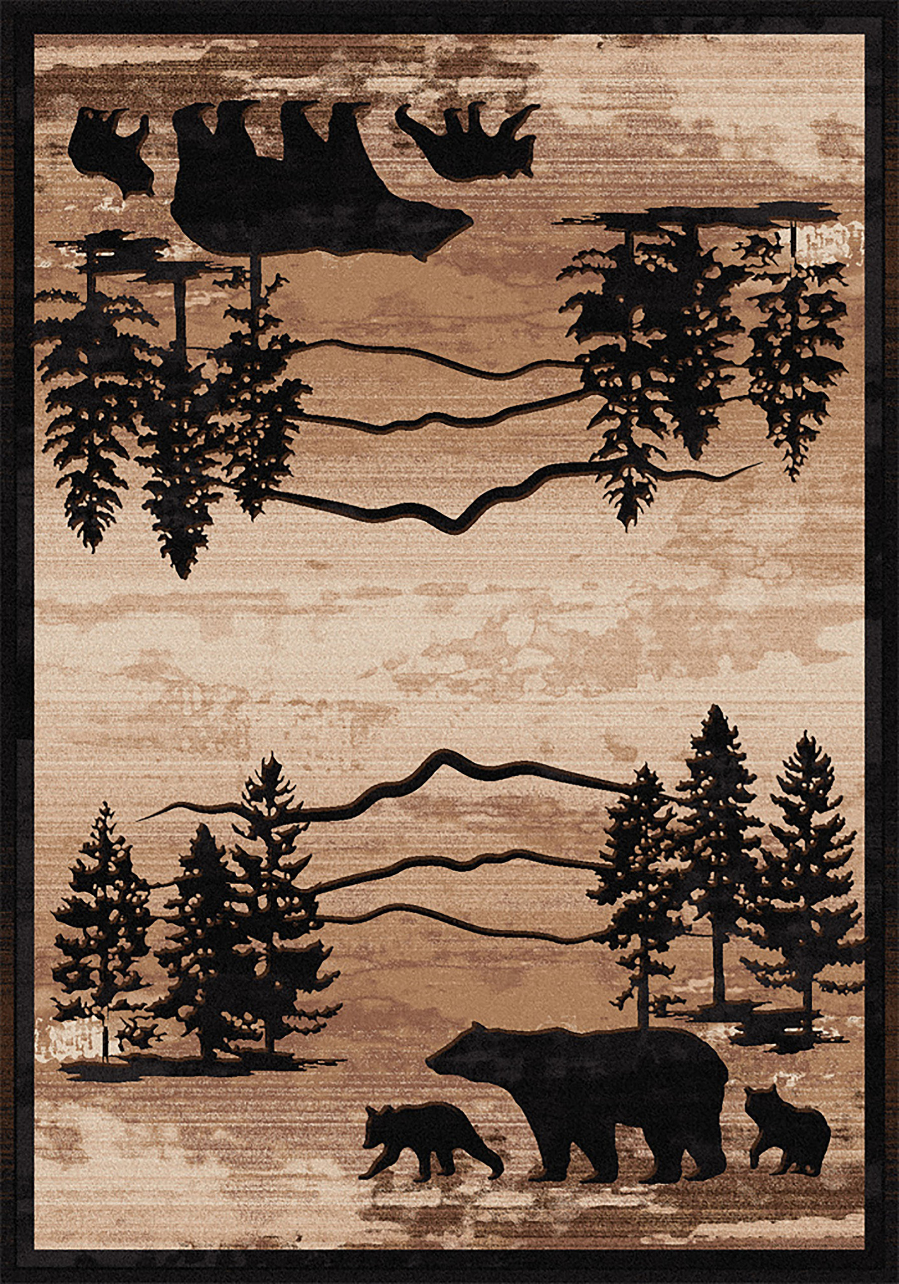 Mountain Shadow Bear, Brown, 8'x11', 8x11 - Rustic - Area Rugs - by ...