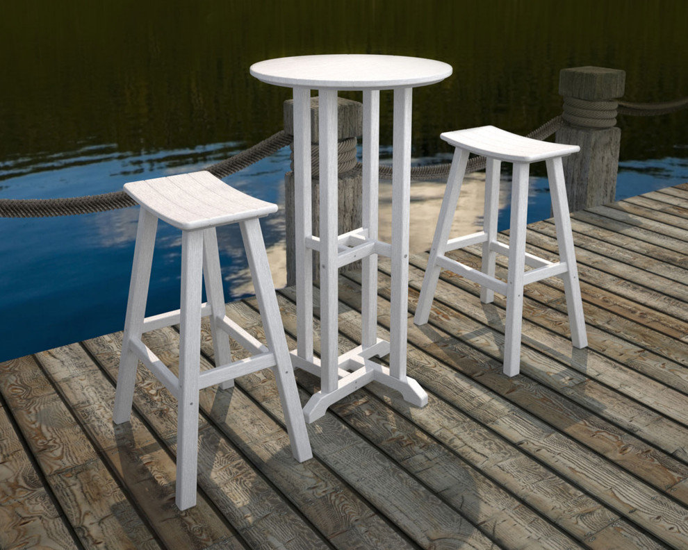 Polywood 24 Round Farmhouse Bar Bistro Table Transitional Outdoor