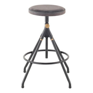 Eder Storm Black Counter Stool, Set of 2 - Industrial - Bar Stools And ...