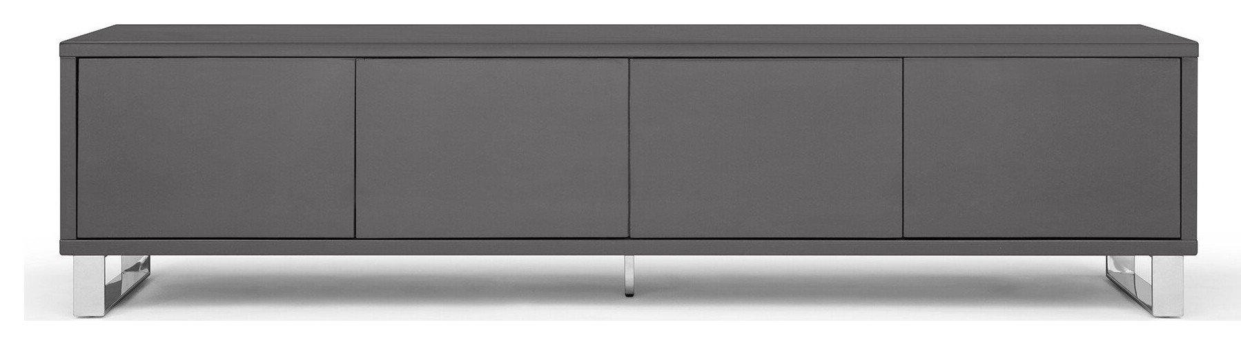 Zuri Furniture Modern Neve TV Stand High Gloss Gray Lacquer ...