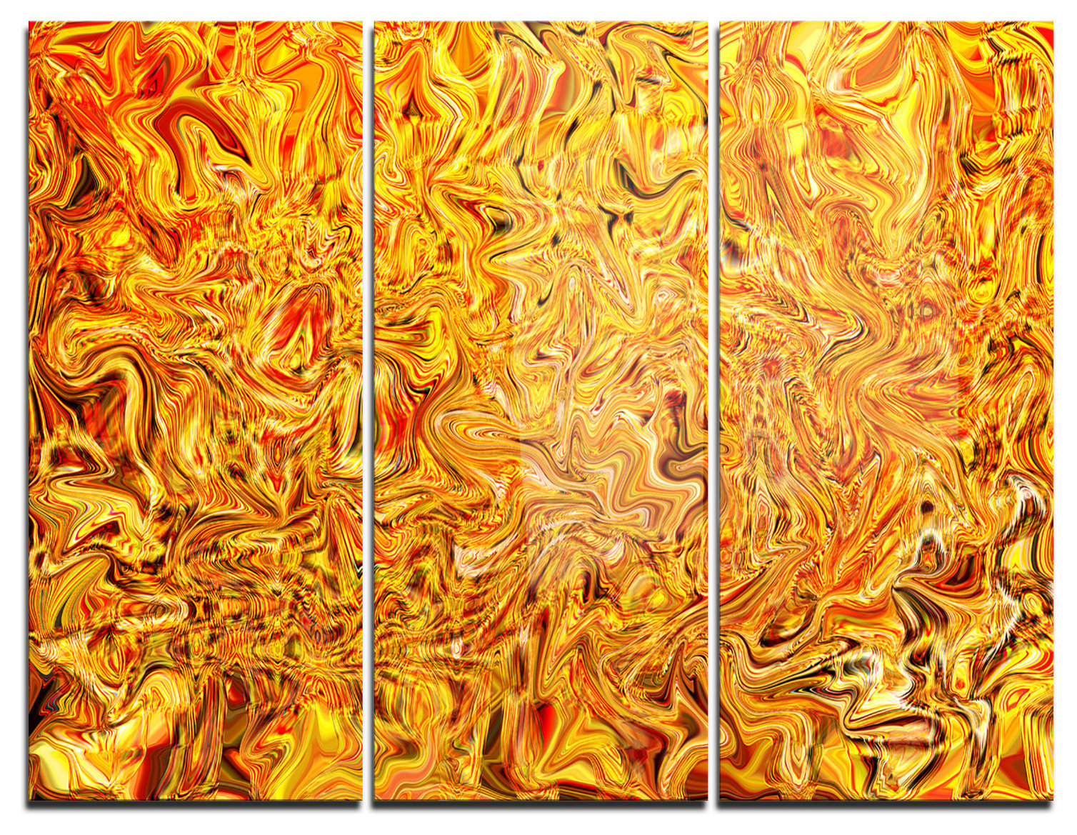 "Textured Flowing Yellow" Metal Wall Art, 3 Panels, 36"x28", 36"x28" 3 ...