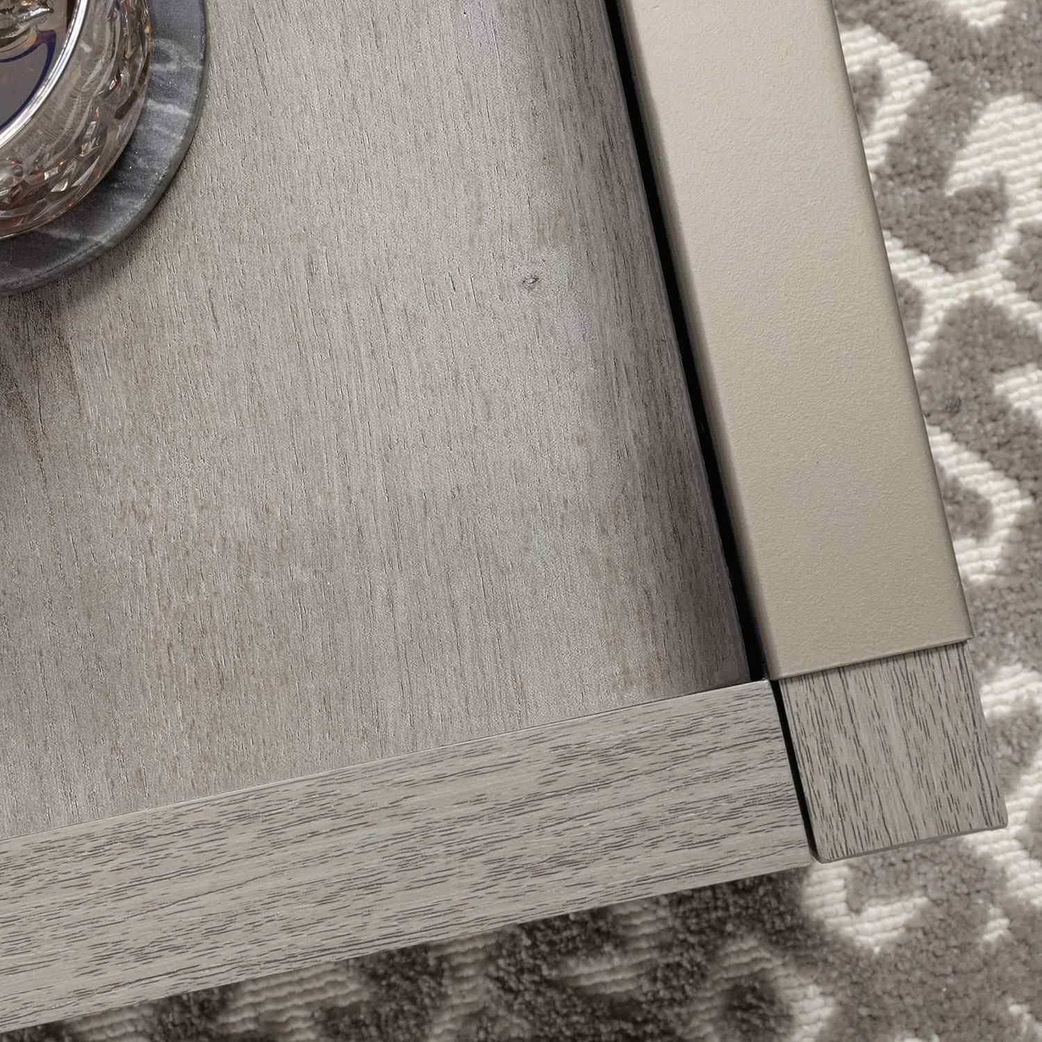 Modern Farmhouse Coffee Table, Square Top & Full Extension Drawers ...